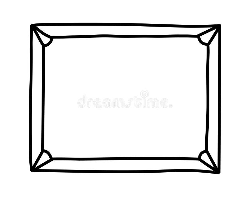 Hand Drawn Frames. Doodle Scribble Simple Box. Vector Empty Drawing ...