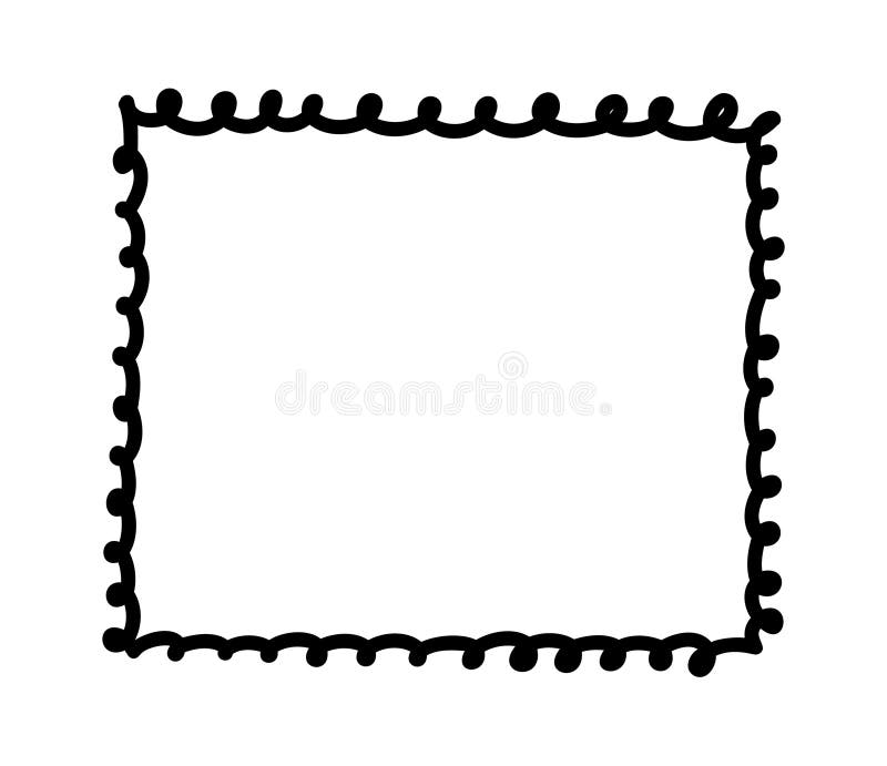 Hand Drawn Frames. Doodle Scribble Simple Box. Vector Empty Drawing ...