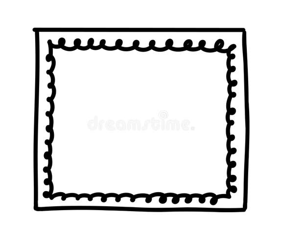 Hand Drawn Frames. Doodle Scribble Simple Box. Vector Empty Drawing ...