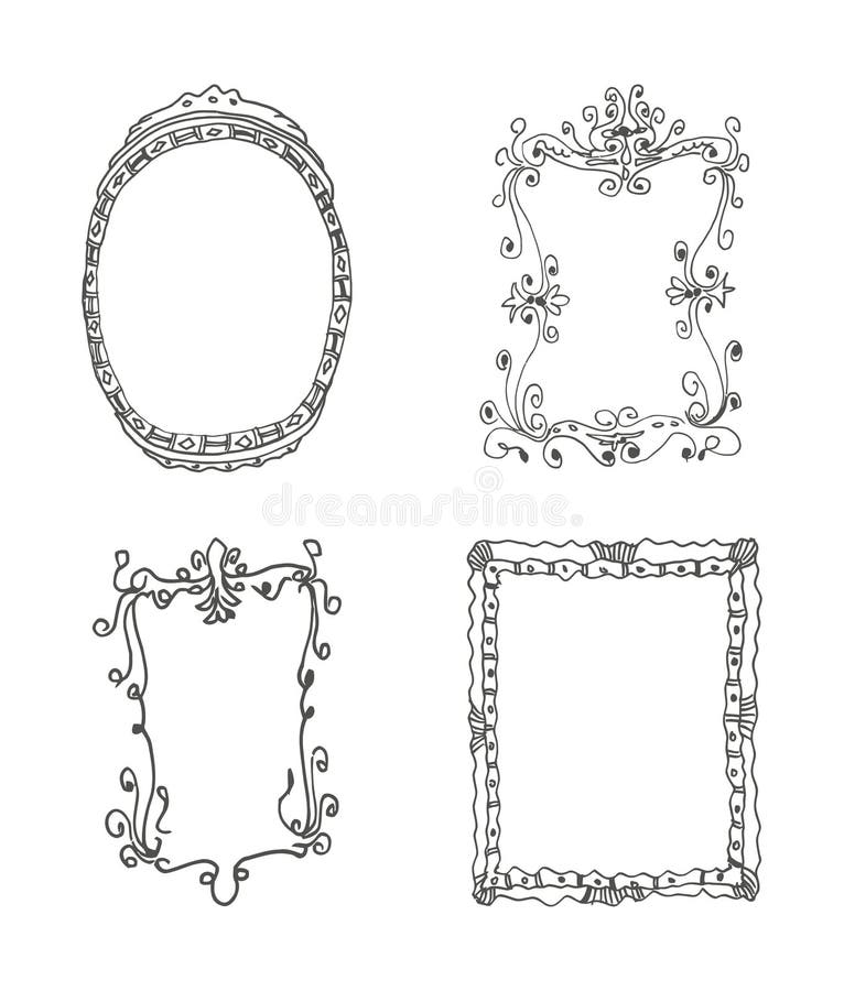 Hand drawn frames eps8 stock illustration. Illustration of decorative ...