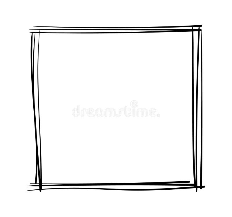 Hand Drawn Frames. Handdrawn Square Frame. Vector Borders Grunge ...