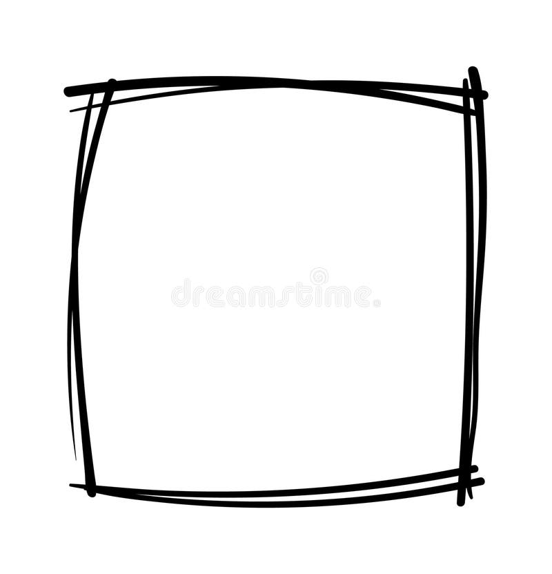 Hand Drawn Frames. Handdrawn Square Frame. Vector Borders Grunge ...