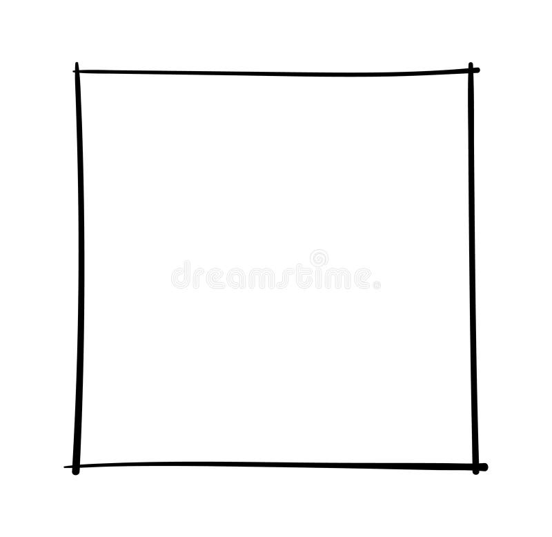 Hand Drawn Frames. Handdrawn Square Frame. Vector Borders Grunge ...