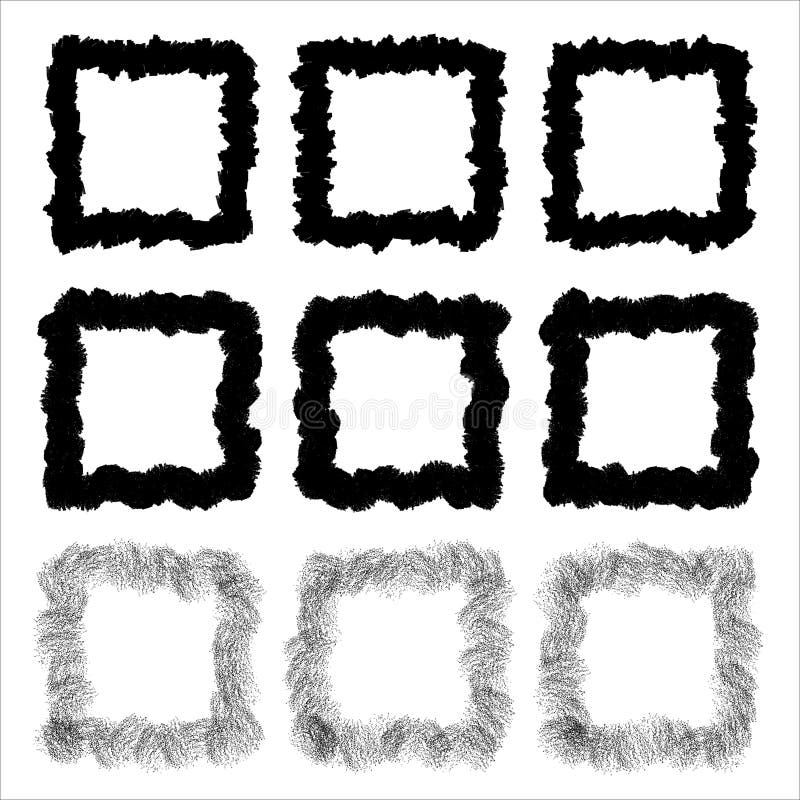 Hand Drawn Frames. Handdrawn Square Frame. Vector Borders Grunge ...