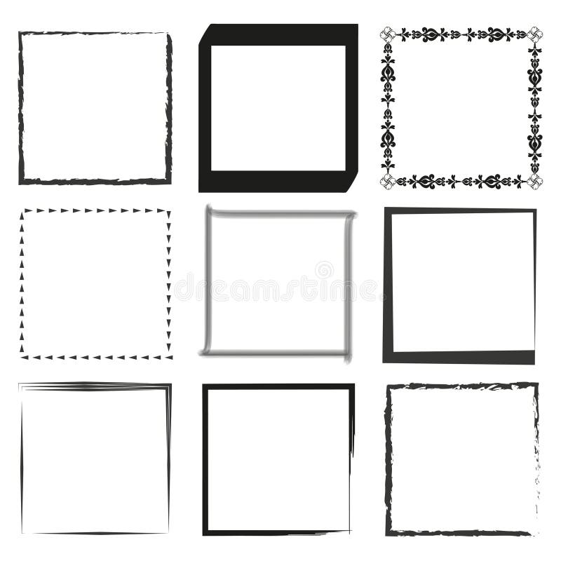 Hand Drawn Frames. Handdrawn Square Frame. Vector Illustration. EPS 10 ...
