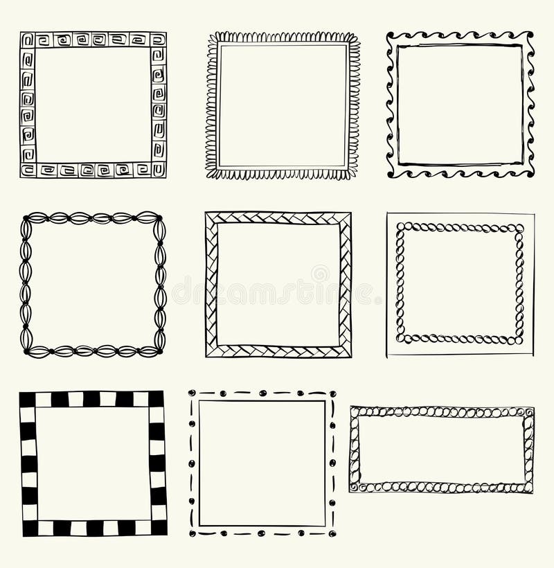 Hand Drawn frames stock vector. Illustration of border - 69758228