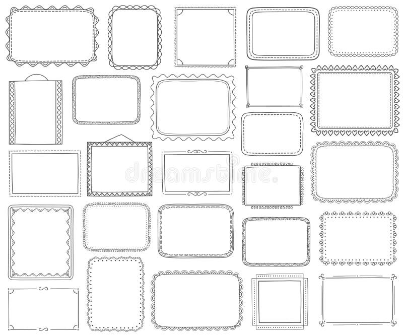 Hand Drawn Frames stock vector. Illustration of line - 243069423