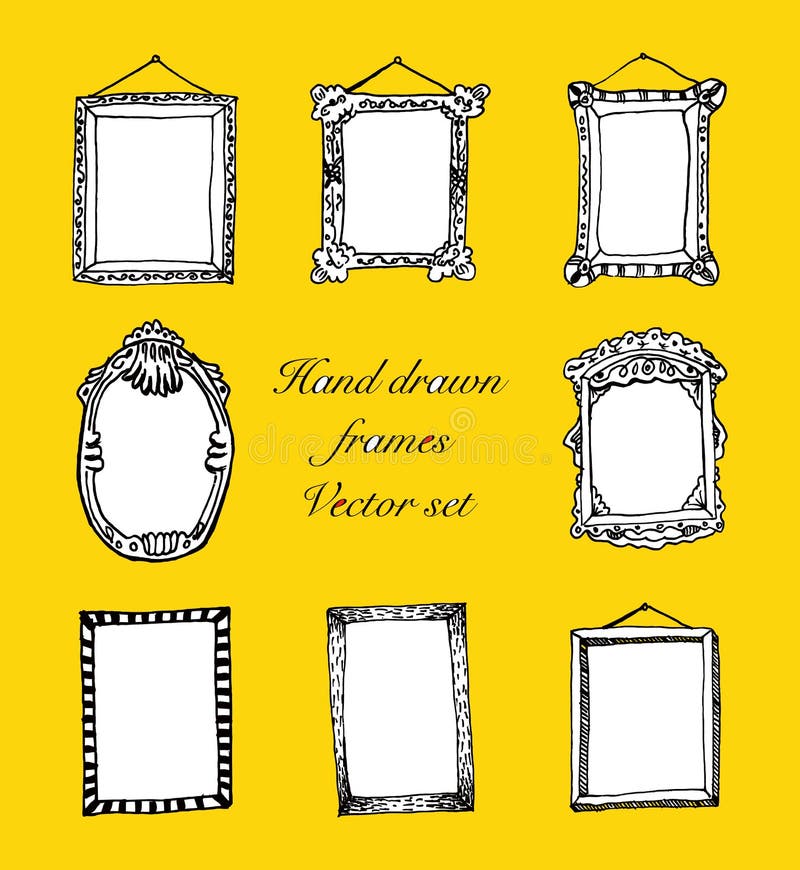 Hand drawn frames stock vector. Illustration of hand - 53864384