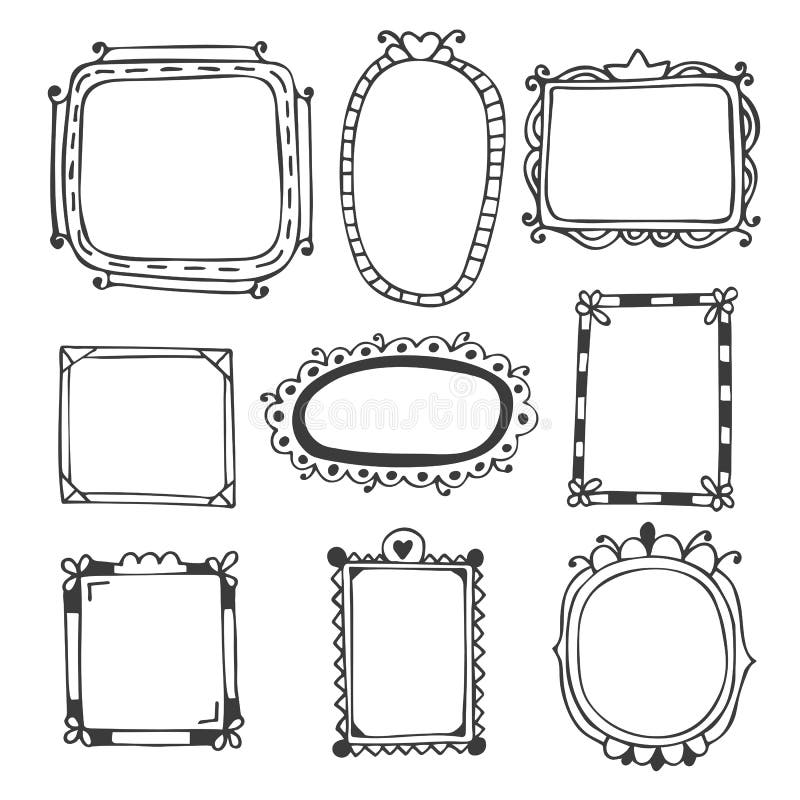 Hand drawn frames stock vector. Illustration of framework - 33326395