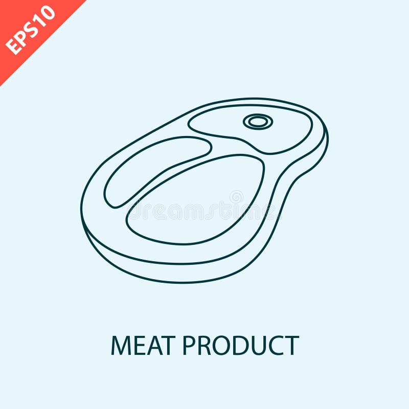 Hand Drawn Fresh Meat Product Design Vector Flat Isolated Illustration ...