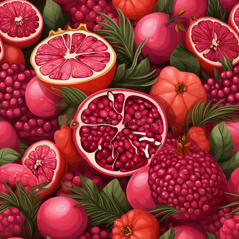 Hand-Drawn Fruit Pattern for Nourishing and Wellness-related Design ...