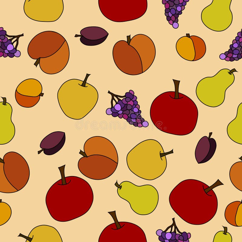 Fruit seamless pattern stock illustration. Illustration of autumn ...