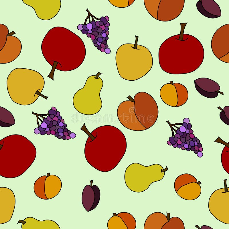 Fruit seamless pattern stock illustration. Illustration of peach ...