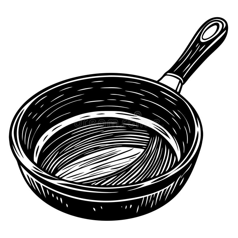 Hand Drawn Frying Pan Vector Illustration for Culinary and Kitchen Art ...