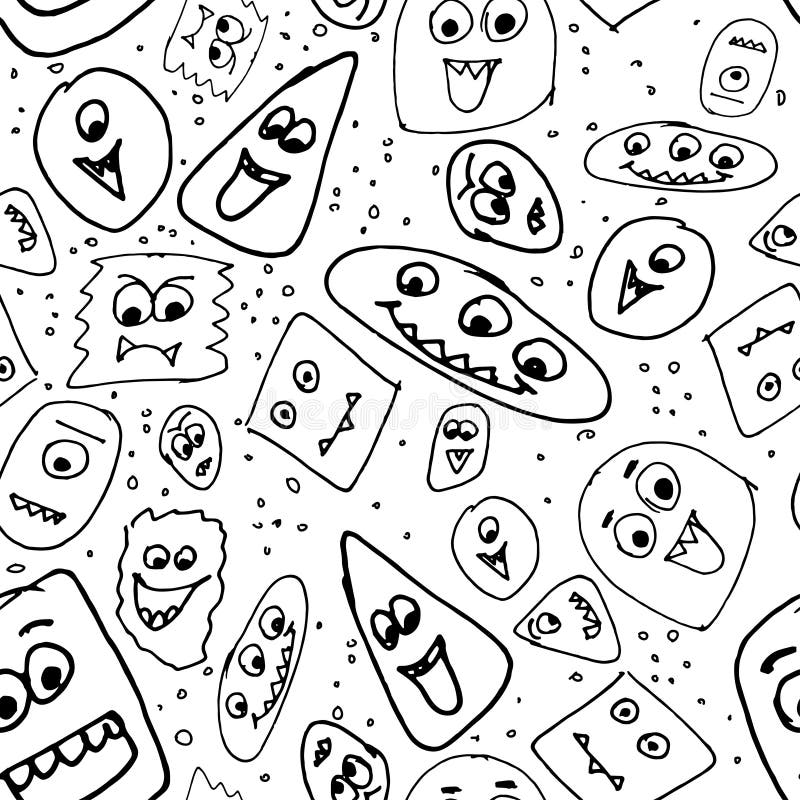 Seamless Cartoon Alien Head Pattern Stock Illustrations – 564 Seamless ...