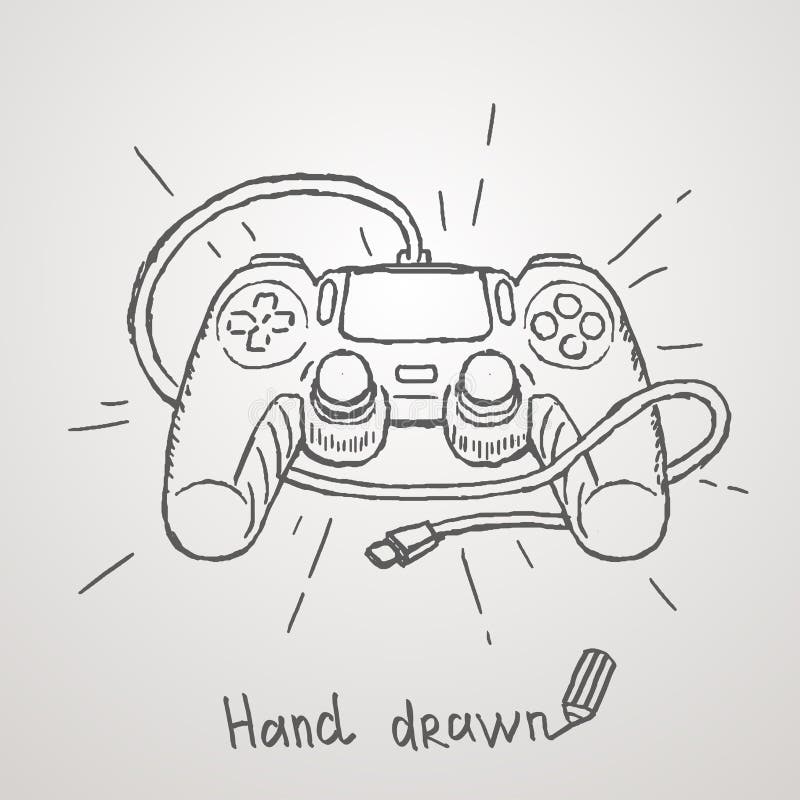 Hand Drawn Gamepad. Vector Illustration. Stock Illustration ...