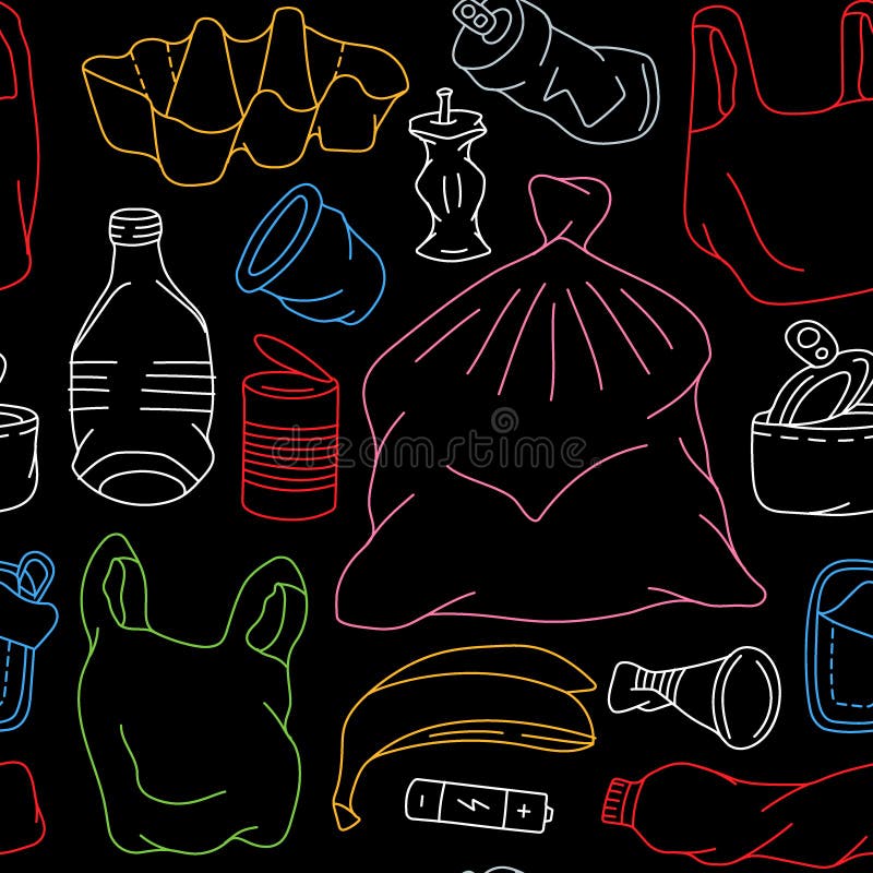 Waste Separate Collection Recycling Pattern Stock Illustrations – 90 ...