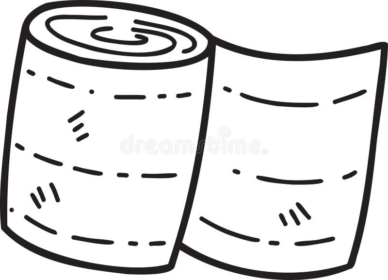 Hand Drawn Gauze Bandage Illustration Stock Vector - Illustration of ...