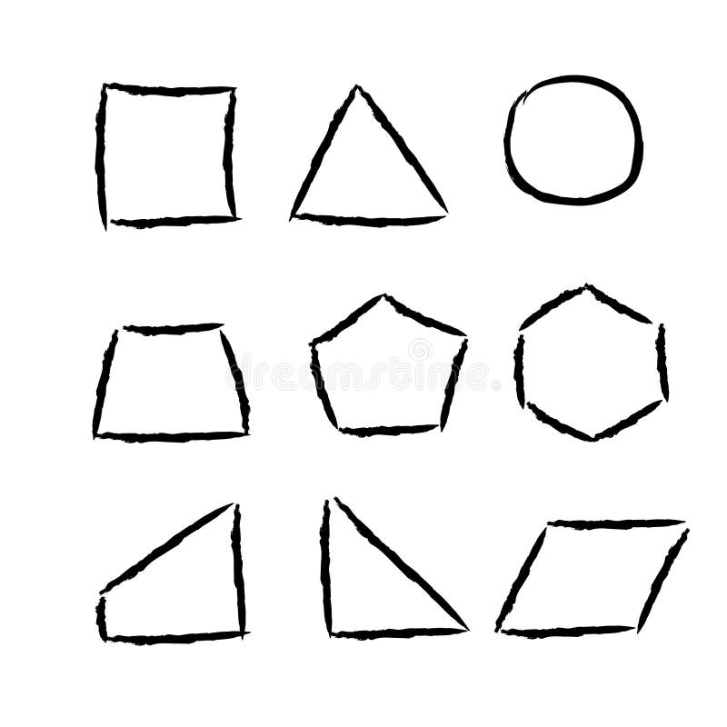 Hand drawn geometric icons stock vector. Illustration of geometric ...