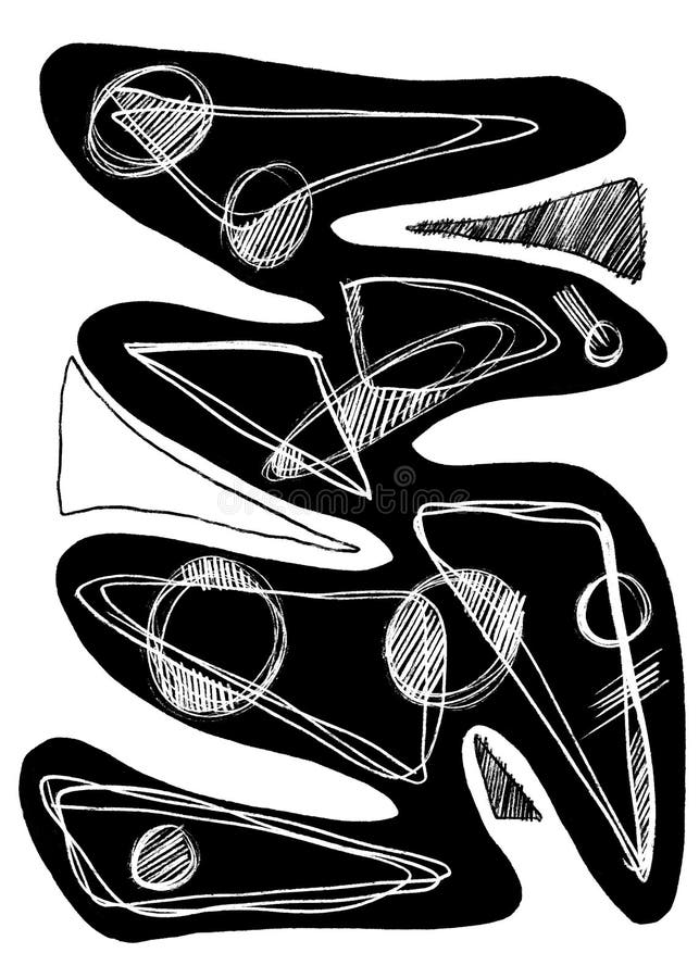 Hand-drawn Geometric Original Pencil Pattern Illustration Stock ...