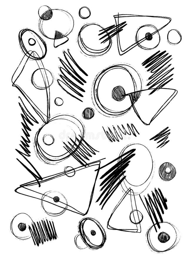 Hand-drawn Geometric Original Pencil Pattern Illustration Stock ...