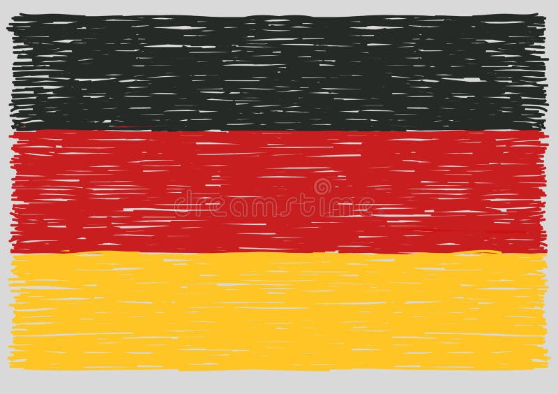 Hand drawn german flag stock vector. Illustration of rectangular - 87441652