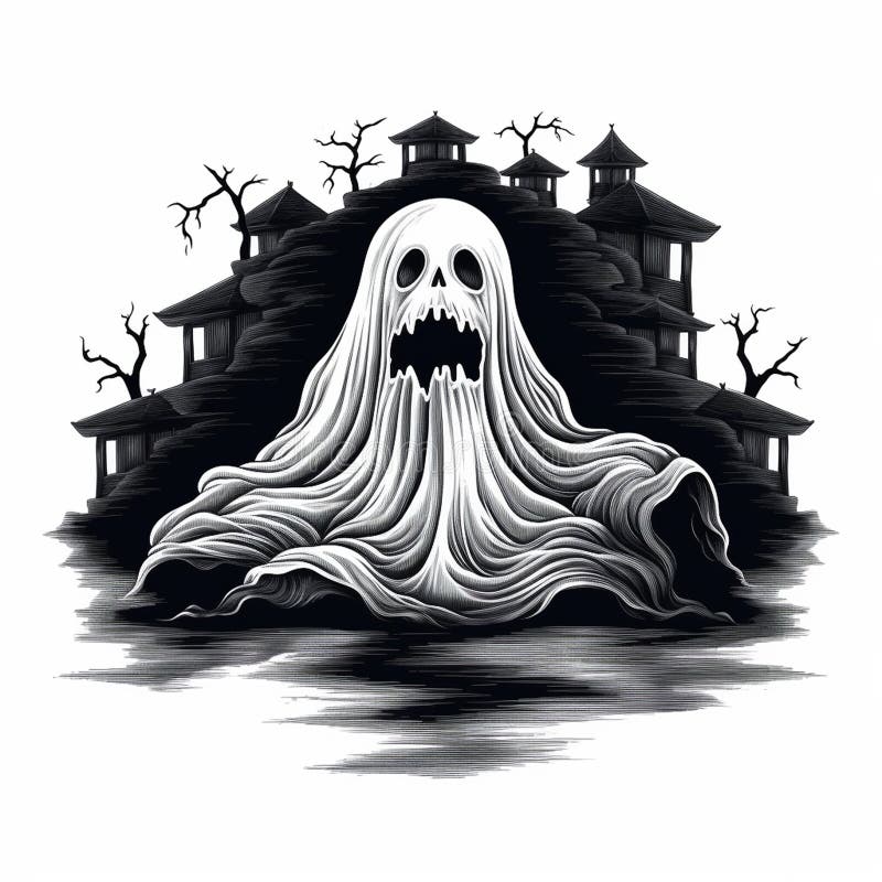 Hand-Drawn Ghost Vector Art Stock Illustration - Illustration of 4bia ...