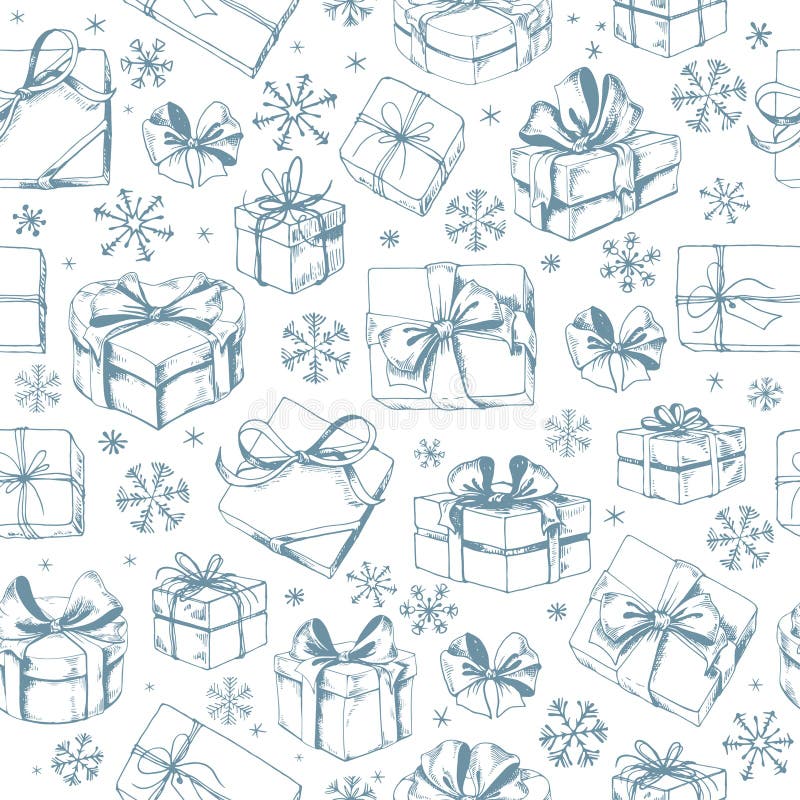 Hand drawn gift boxes stock illustration. Illustration of drawing ...
