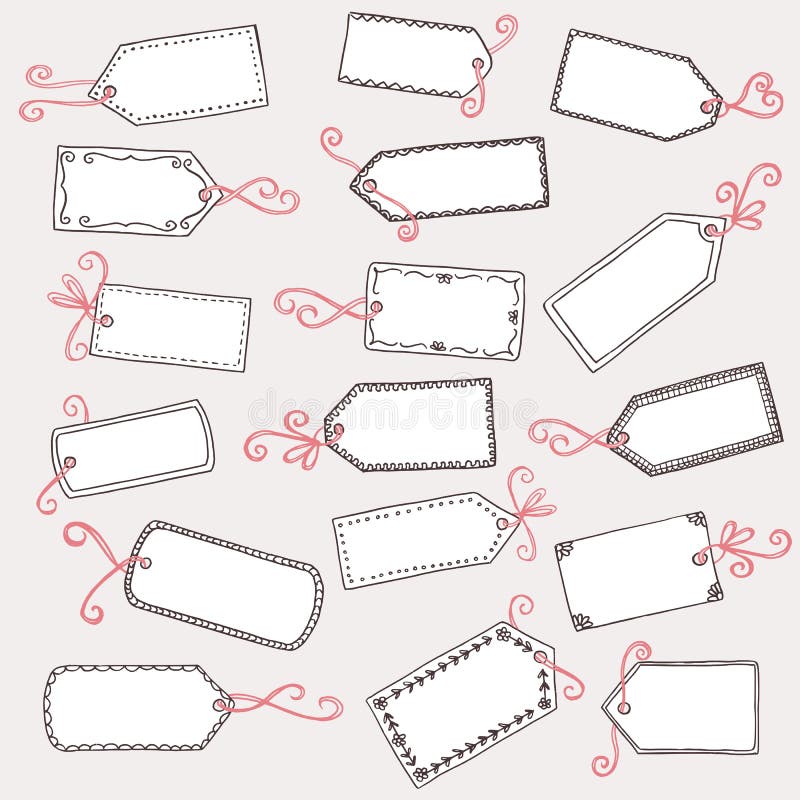 Hand drawn gift labels stock vector. Illustration of paper - 91610591