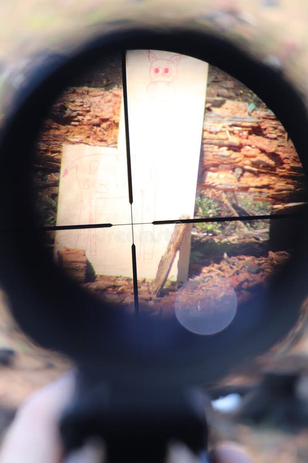 Homemade Image Seen through Target Scope Stock Image - Image of light ...