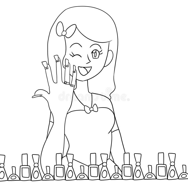 Hand Drawn Coloring Page of a Boy and Girl Holding Hands Stock ...