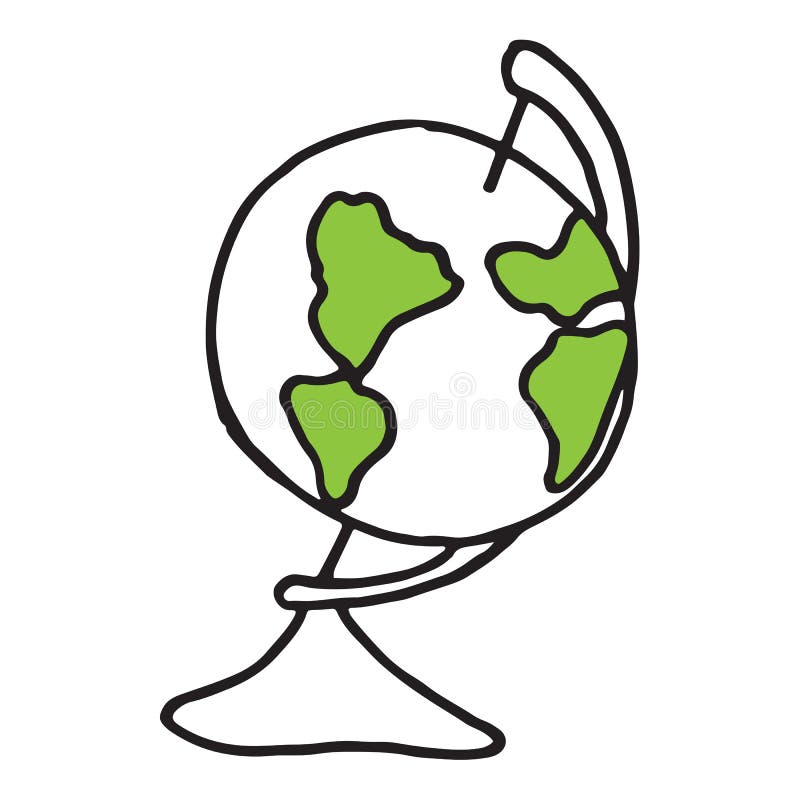 Hand drawn globe stock vector. Illustration of graphic - 134864818