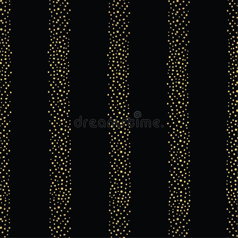 Hand Drawn Gold Dotted Stripes in Wide Spaced Design. Seamless ...