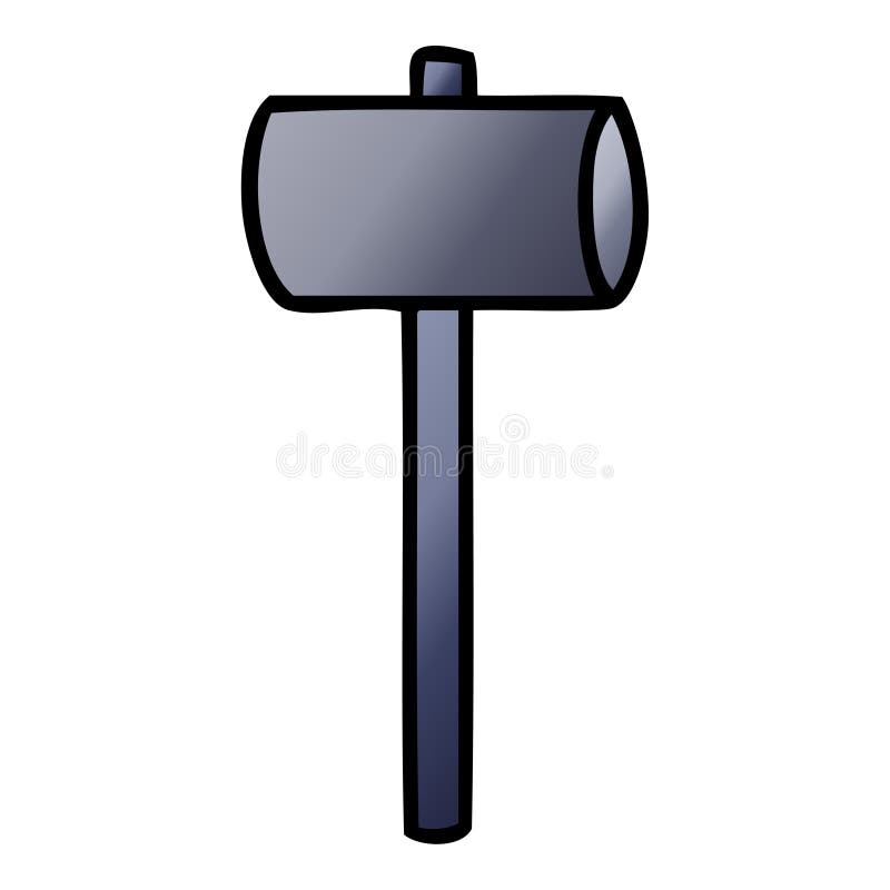 Cartoon Mallet Tool Object Free Hand Drawn Doodle Clip Art Artwork ...