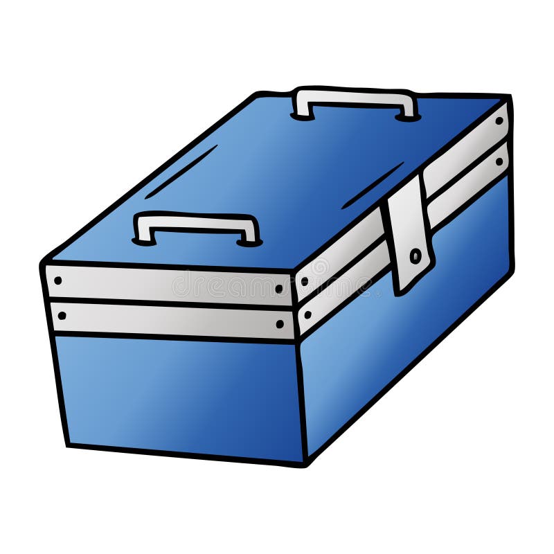 Gradient Cartoon Metal Tool Box Fishing Storage Object Free Hand Drawn ...