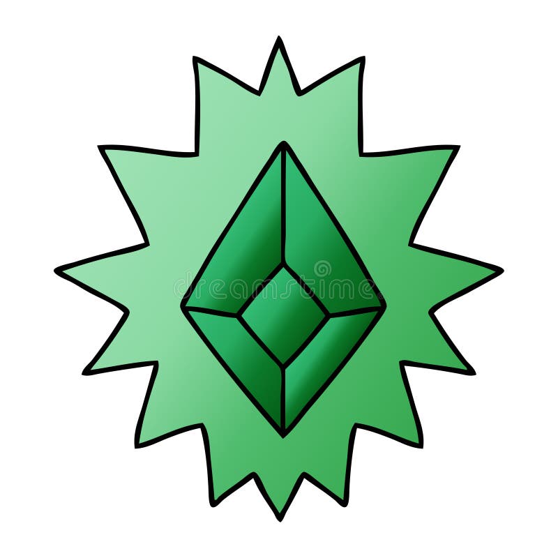 Hand Drawn Gradient Cartoon Doodle of a Red Bright Jewel Stock Vector ...