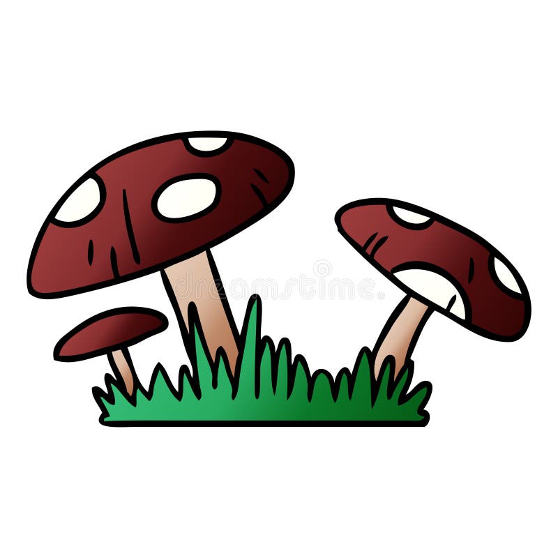 Hand Drawn Gradient Cartoon Doodle of a Toad Stool Stock Vector ...