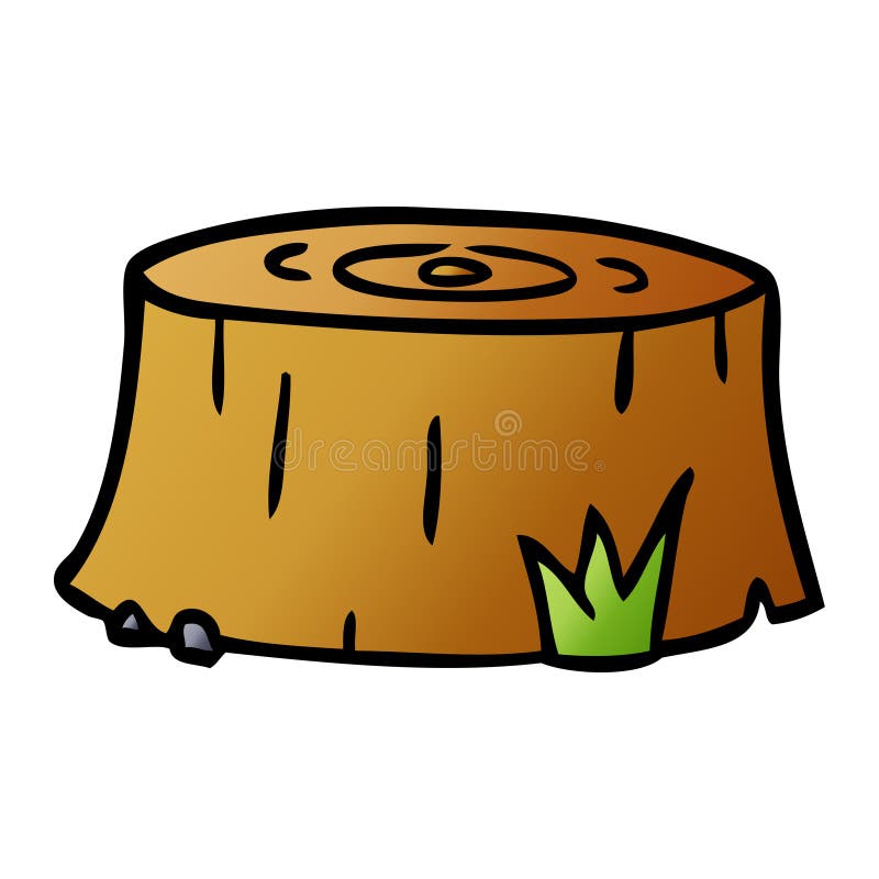 Hand Drawn Gradient Cartoon Doodle of a Tree Log Stock Vector ...