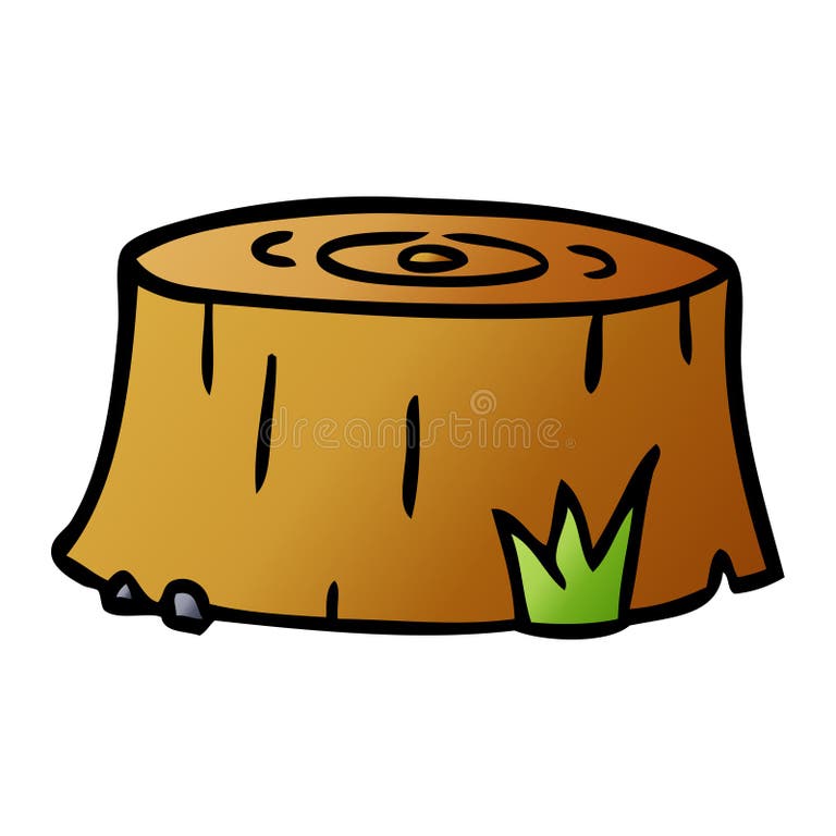 Hand Drawn Gradient Cartoon Doodle of a Tree Log Stock Vector ...