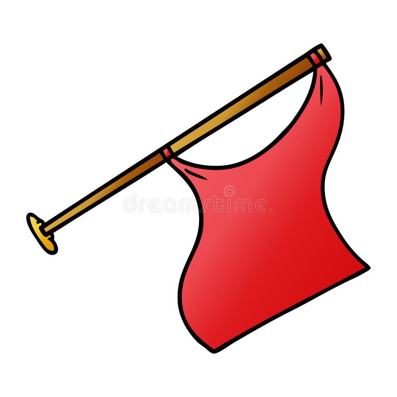 Hand Drawn Gradient Cartoon Doodle of a White Flap on Pole Stock Vector ...