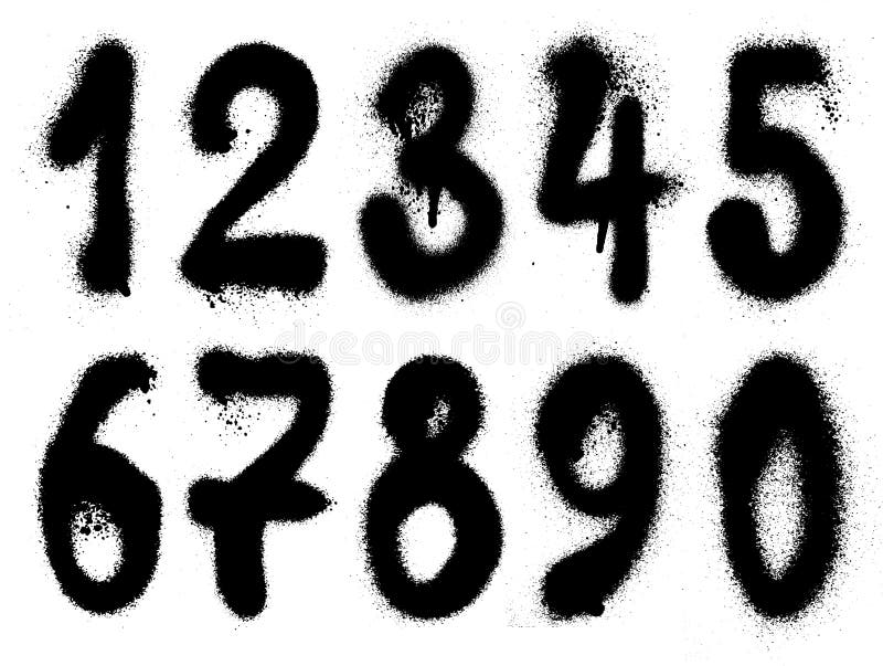 Hand Drawn Graffiti Grunge Numbers Stock Vector - Illustration of ...