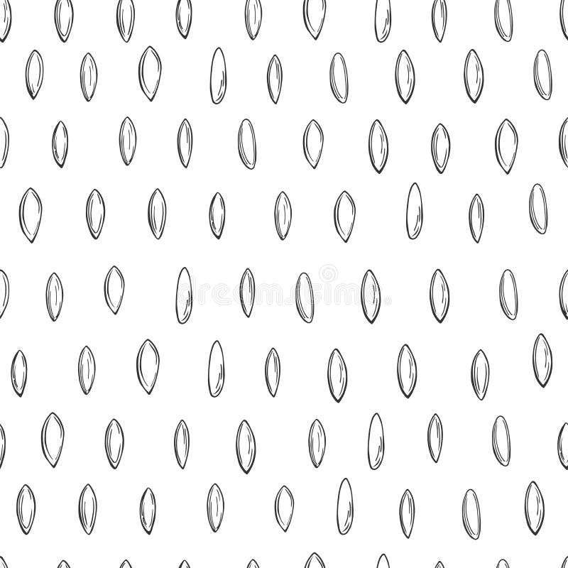 Vector Seamless Pattern with Grains of Rice Stock Vector - Illustration ...