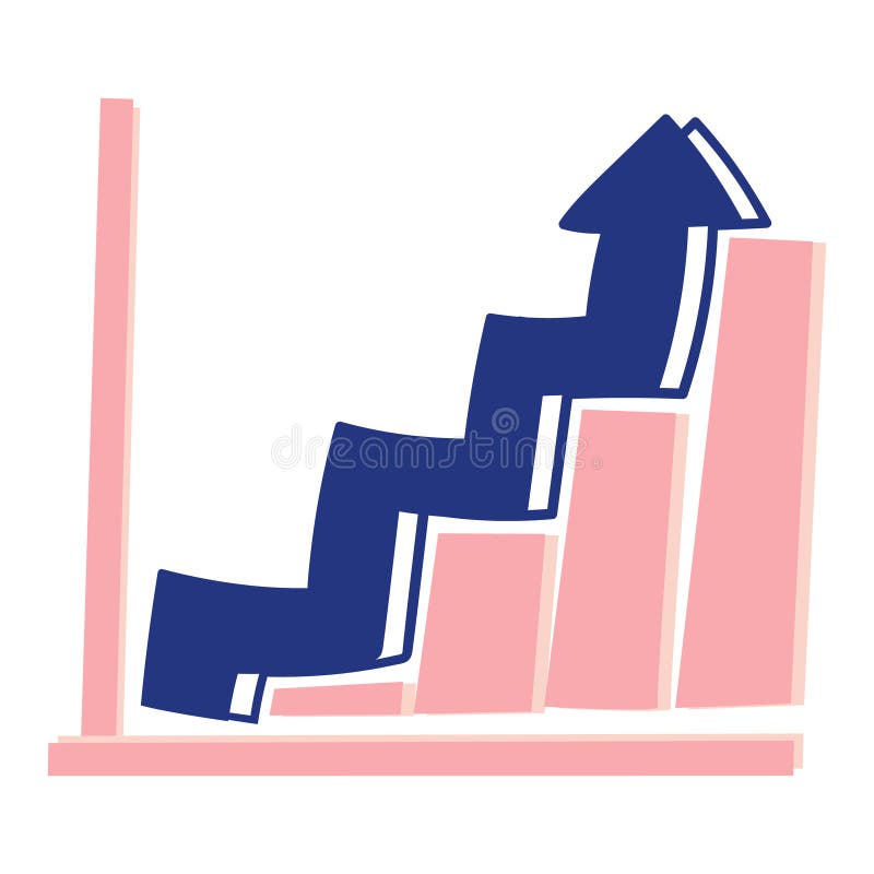 Hand-drawn Graph of Growth with Arrow Vector Stock Vector ...