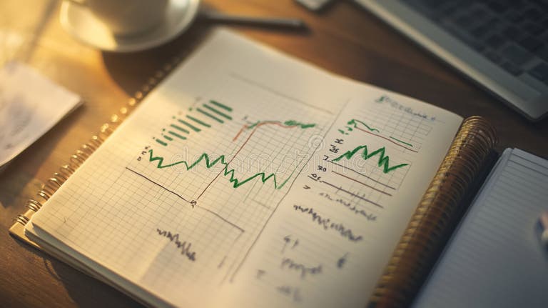 Hand-drawn Graph Showing Growth on Notebook Page Stock Illustration ...