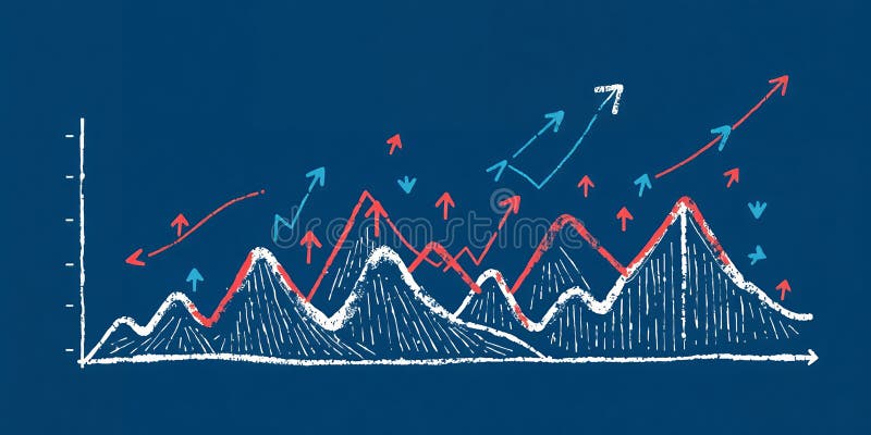Handdrawn Graph Showing Growth and Progress Stock Illustration ...