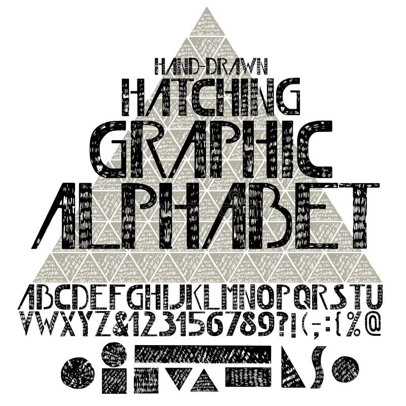 Hand Drawn Graphic Alphabet Stock Vector - Illustration of decorative ...