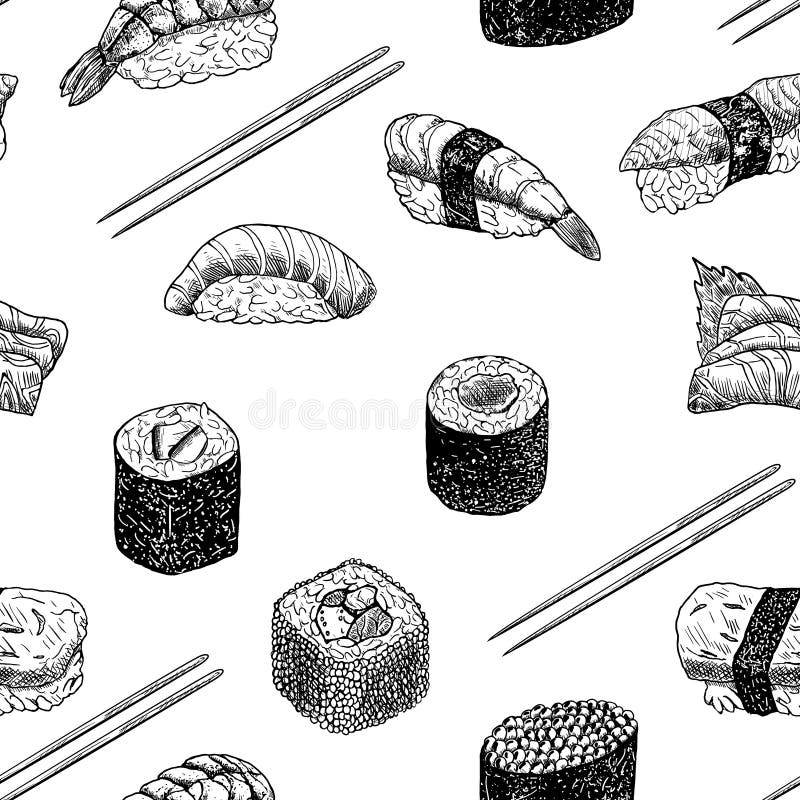 Sushi Rolls Graphic Stock Illustrations – 2,033 Sushi Rolls Graphic ...