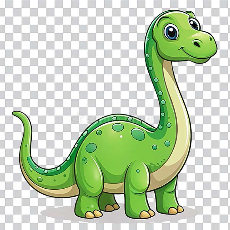 Hand Drawn Green Brontosauru Stock Illustration - Illustration of ...