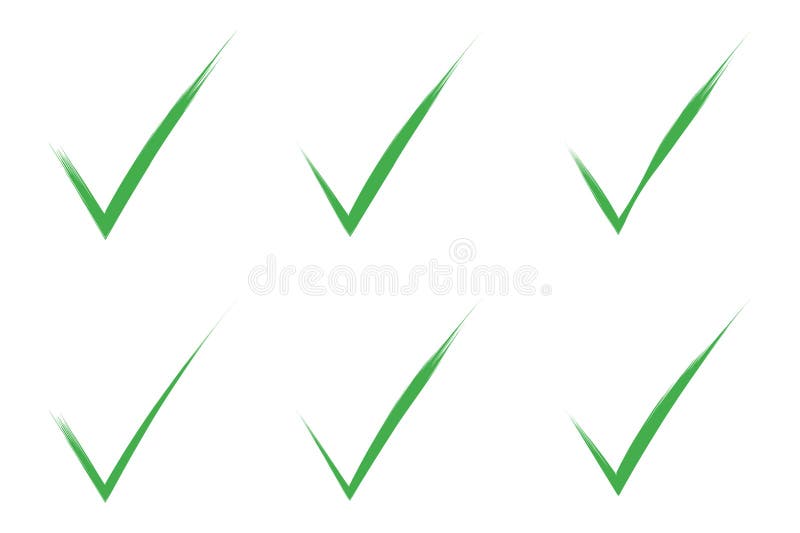Hand Drawn Green Check Mark Stock Illustration - Illustration of ...