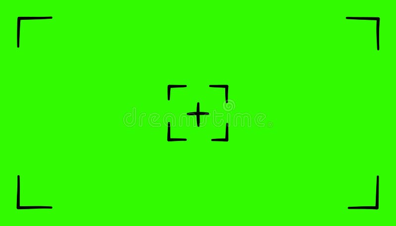 Hand Drawn Green Colored Viewfinder Frame of Camera. Screen of Video ...